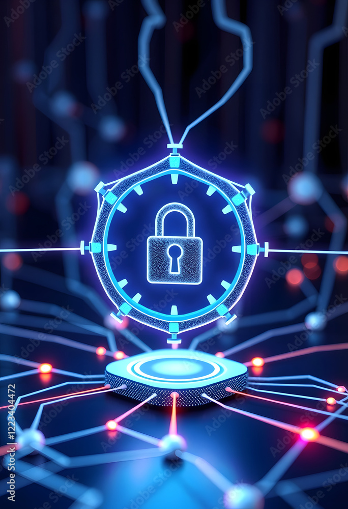 Ilustración de Stock Network connection concept. Zero trust security ...