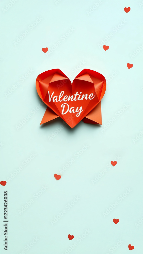 Valentines Day Heart Background Template for Social Media Stock Photo ...