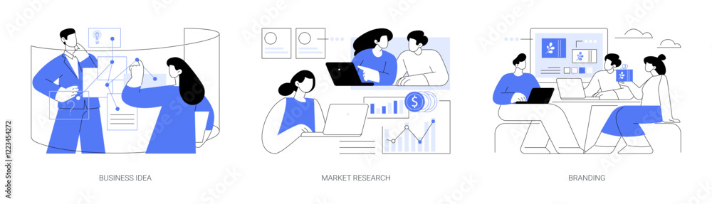 New startup project isolated cartoon vector illustrations se Stock ...