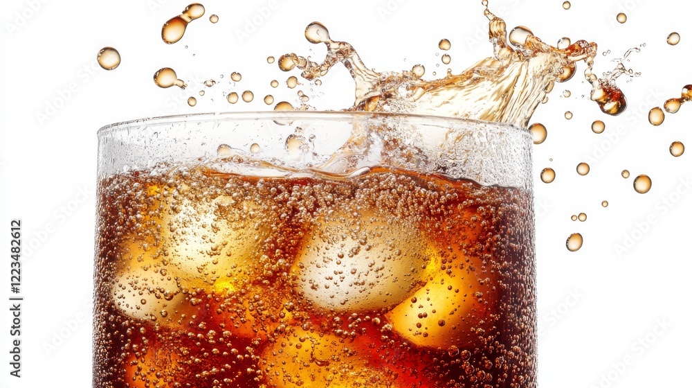Water drops, air bubbles underwater in soda, fizzy drink isolated on ...