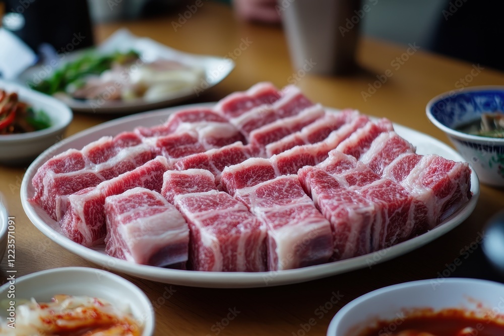 Korean dishes pork ribs spicy stir fried budae jjigae beef spam musubi ...