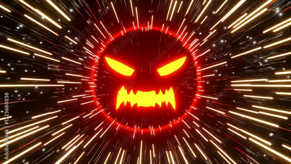 4K HD Wallpapers featuring an angry emoji with fiery eyes and glowing ...