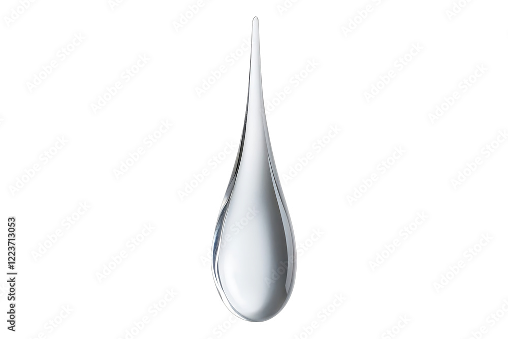 A crystal clear drop of water on an isolated background. Drop png for ...