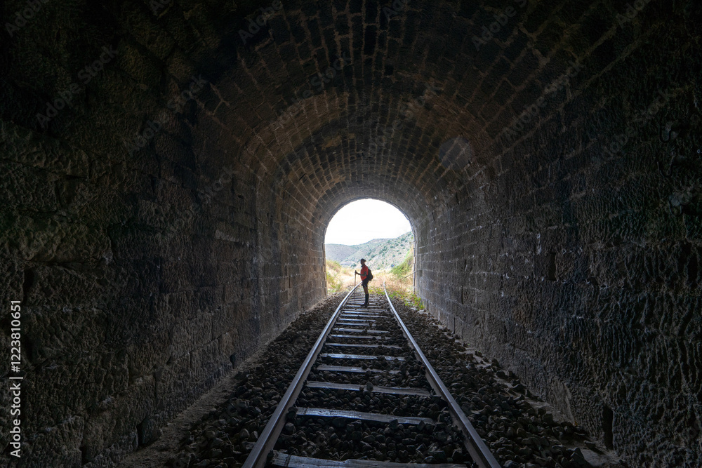 Train line and tunnel belonging to the current tunnel route between la ...
