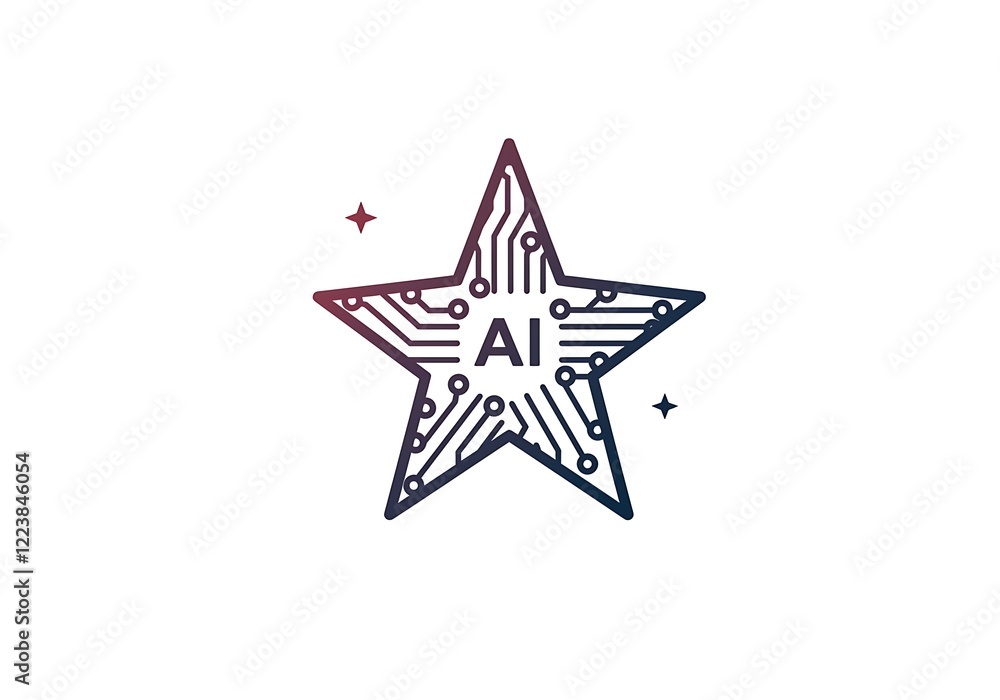 AI stars icon. Artificial intelligence star logo generation chat symbol ...
