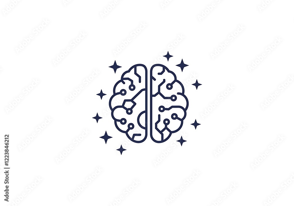 AI stars icon. Artificial intelligence star logo generation chat symbol icon concept design ...