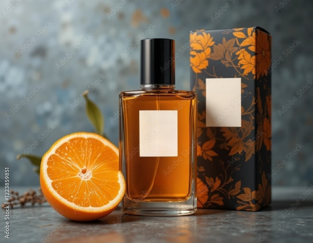 Diseño de producto packaging frasco de colonia con fragancia de naranja ...