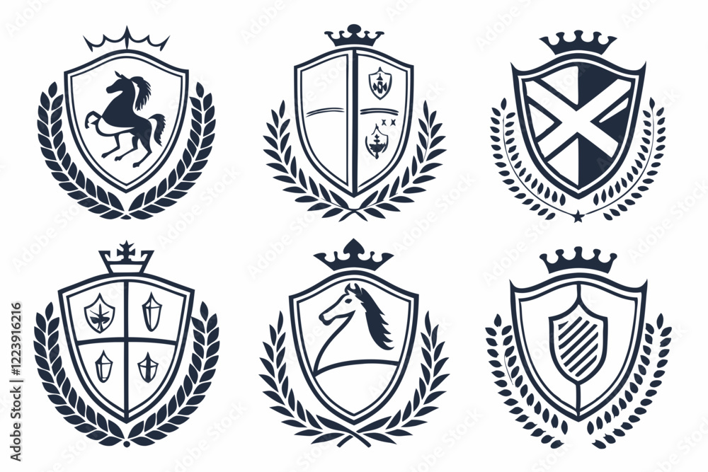 Modern Heraldic Shields, Corporate Shield Design, Clean Shield Logos ...