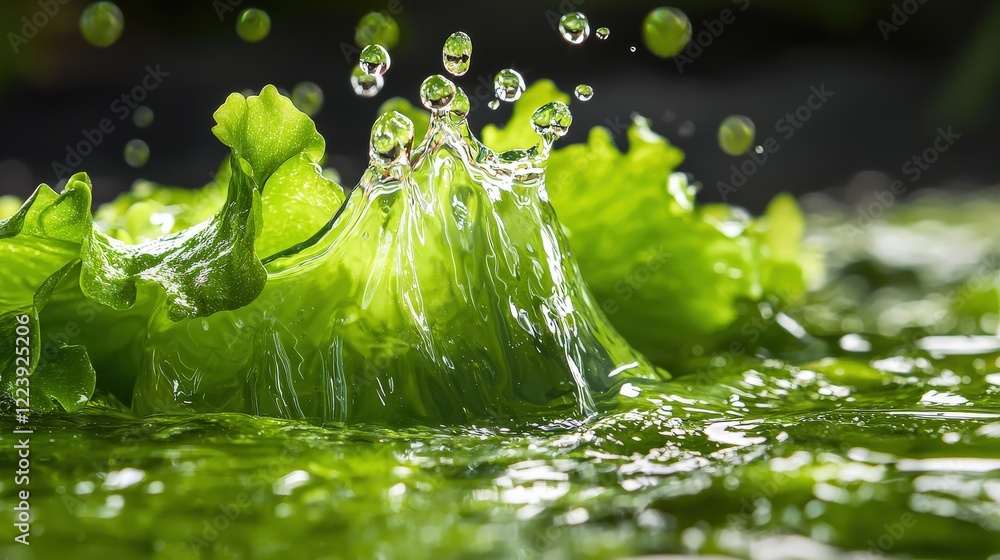 An infographic explaining algae as a source of renewable energy. Stock ...