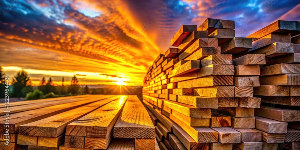 Stunning Silhouette Photography of Stacked Wooden 2x4 Ends Against a ...