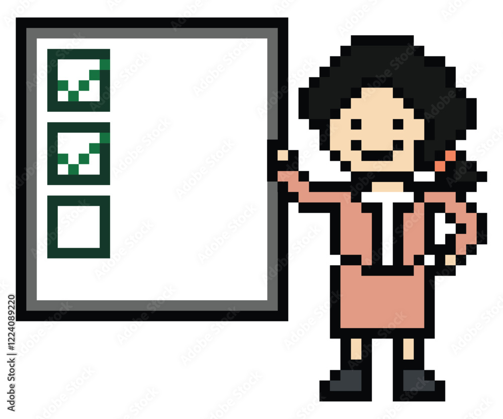 Cartoon cute pixel cartoon 8bit character business woman businesswoman ...