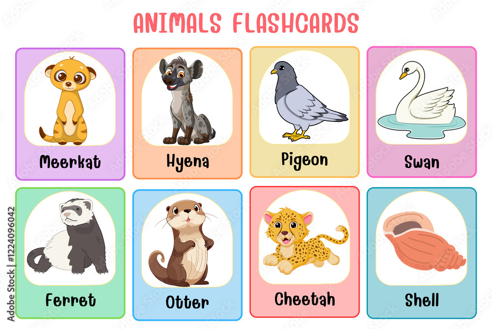 Animals flashcard collection for children education, printable ...