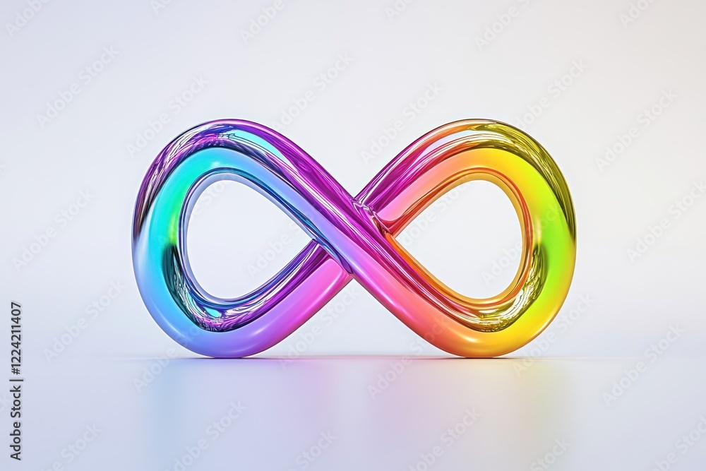 Rainbow Colored Autism Awareness Infinity Symbol on World Autism ...