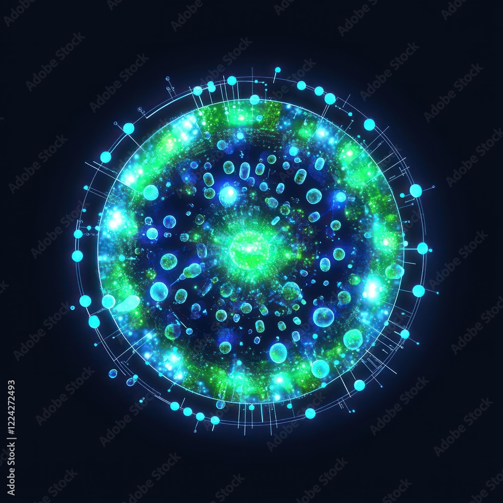 Probiotics Logo Design for Healthy Nutrition, Flat Style Bacteria ...