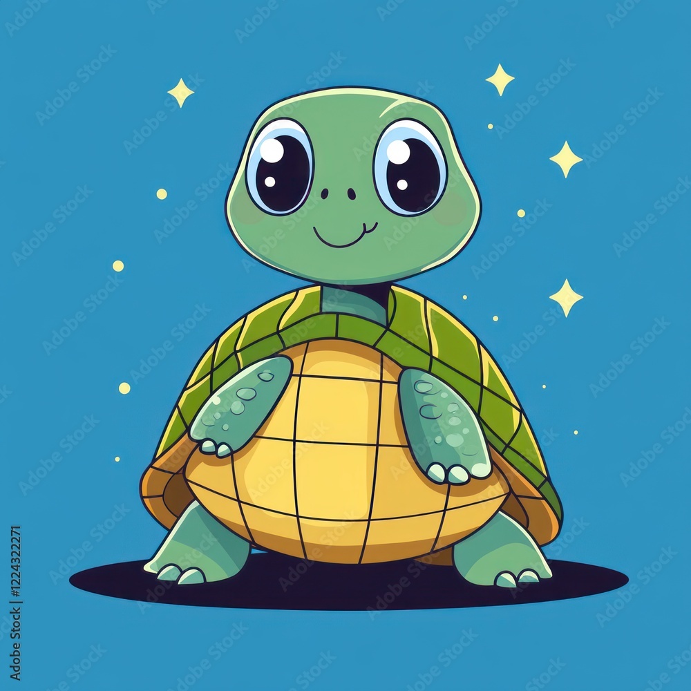 Cute Cartoon Turtle Coloring Page Educational Game for Kids Fun ...