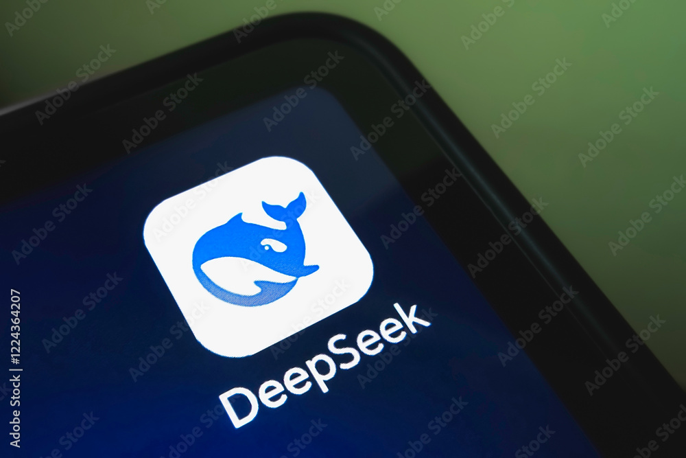 Bangkok, Thailand - January 28, 2025: DeepSeek app on device screen ...