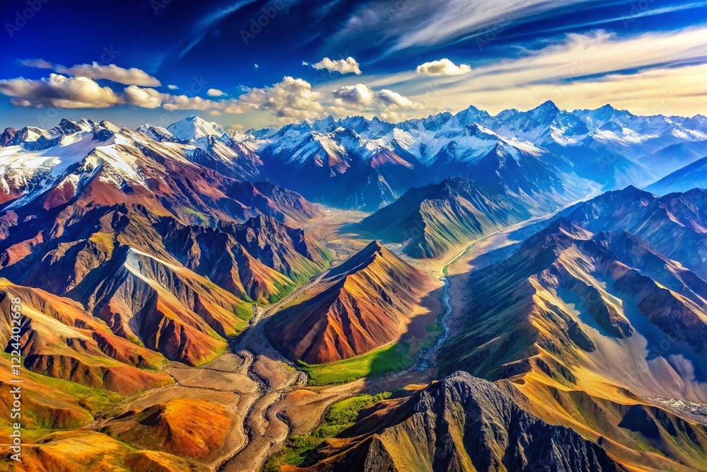 Andes Mountains Chile Argentina Border Aerial Panorama - Stunning High ...