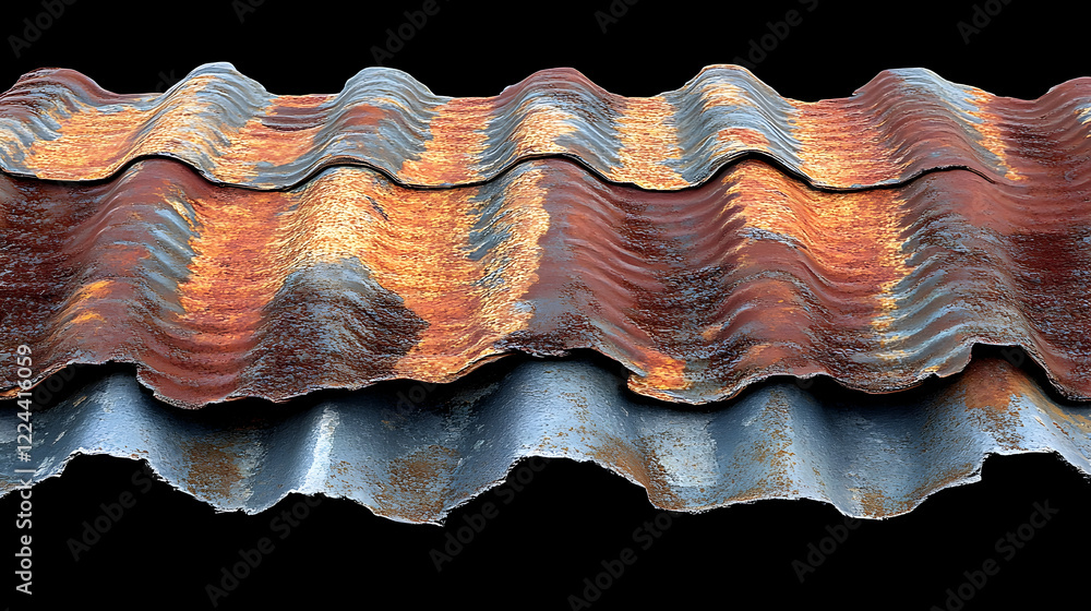 Rusty corrugated metal roofing sheets texture background Stock ...