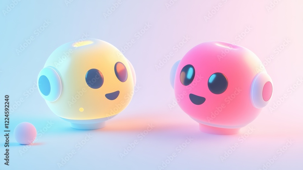 Minimalist ui design with chatbot icons in speech bubbles Stock Photo ...