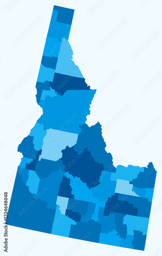 Map of Idaho with counties. Just a simple state border map with county ...