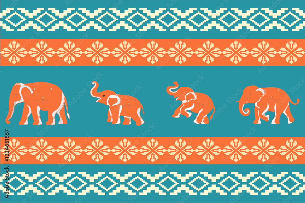 elephants pattern, mandala Beautiful Thailand,thai pattern,seamless ...