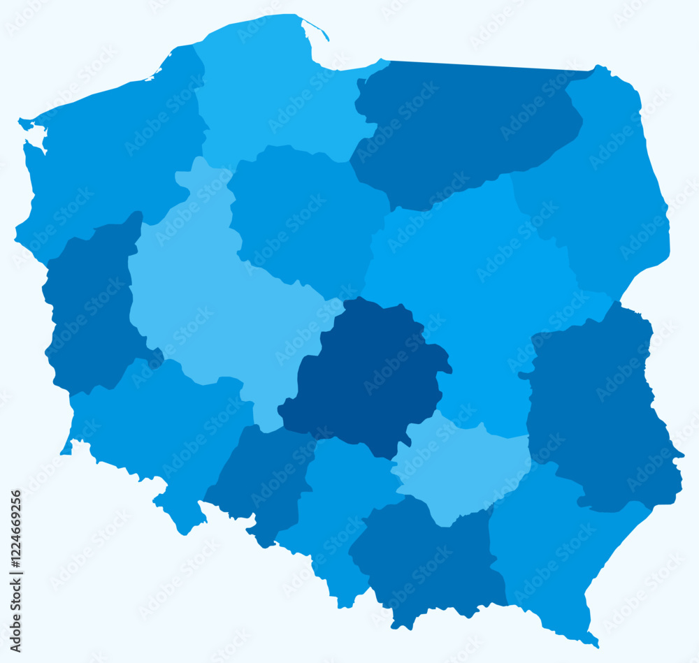 Map of Poland with regions. Just a simple country border map with ...