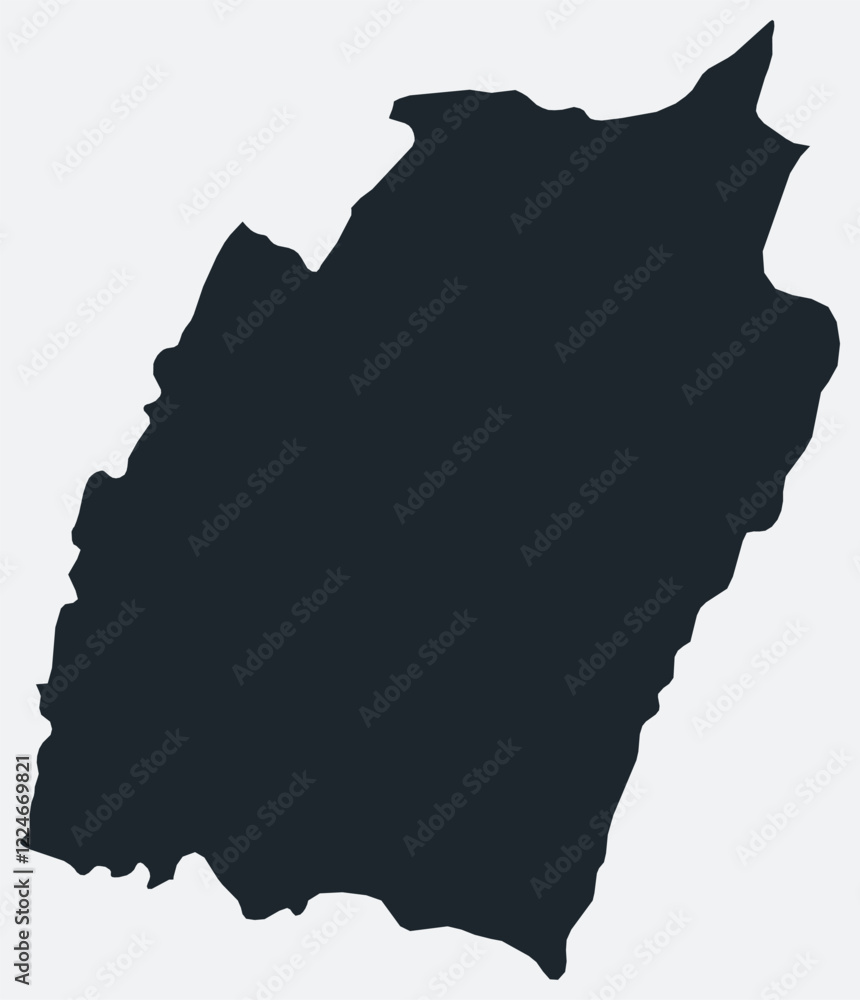 Manipur map. Just a simple border map. Shape of the state. Flat blank ...
