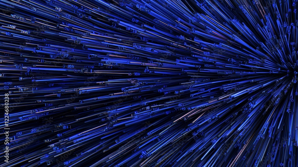 Data technology background. Visualizing big data. Data movement. Coded ...