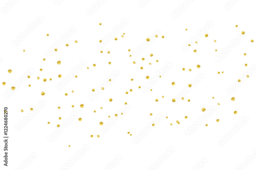 Golden glitter dust particles confetti isolated on transparent ...