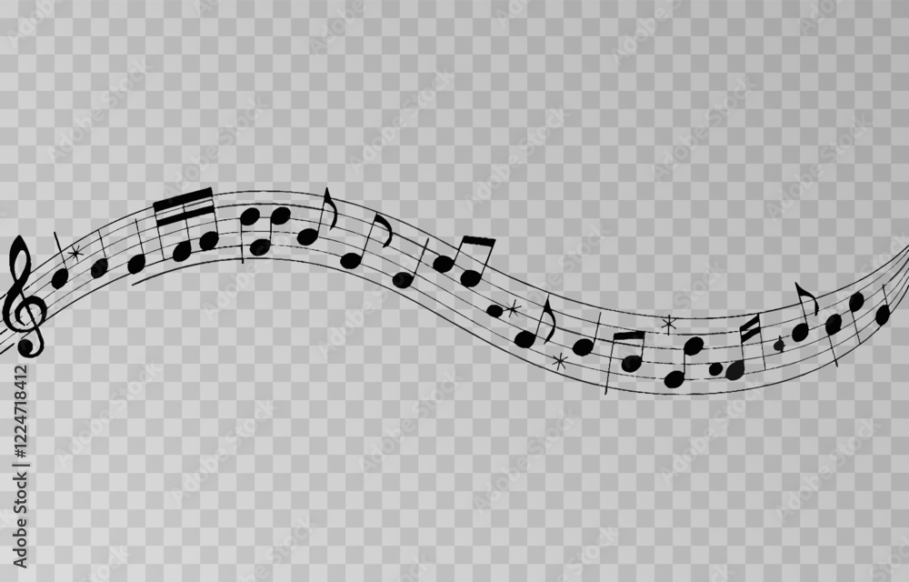 Musical notes on a transparent isolated background. Musical notes PNG ...