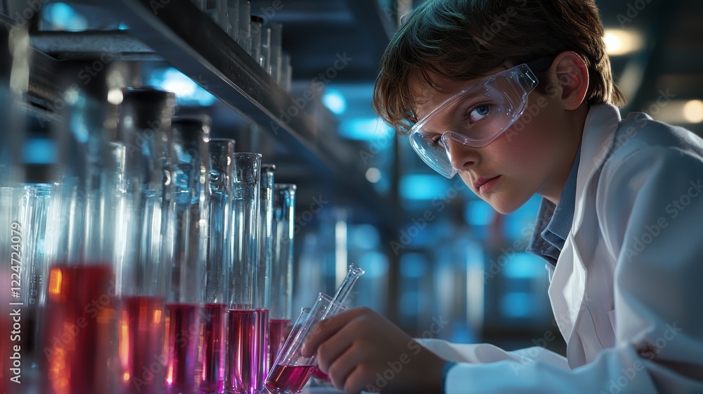 Educational photography of kids experimenting in science lab Stock ...