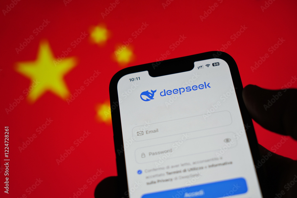 Miami, USA - January 28, 2025: DeepSeek AI app chat seen on the ...