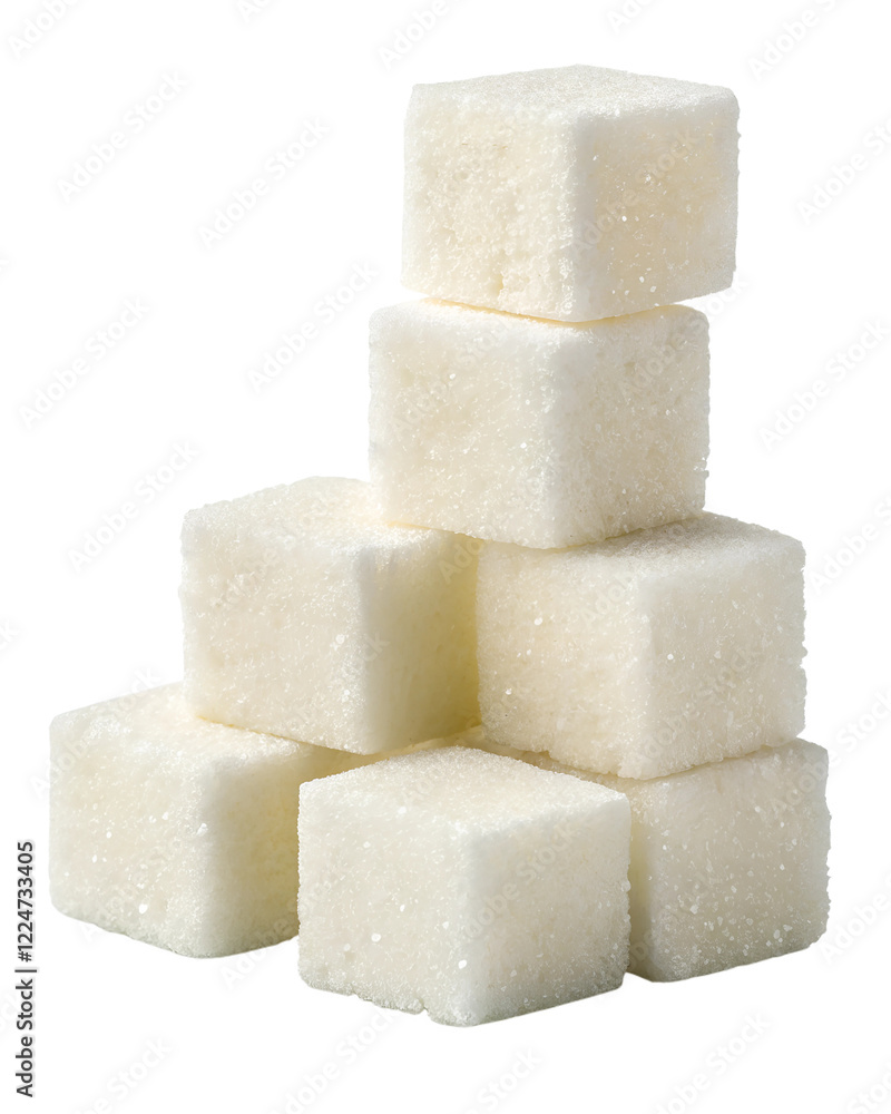 Stacked sugar cubes no background in PNG format. Stock Photo | Adobe Stock
