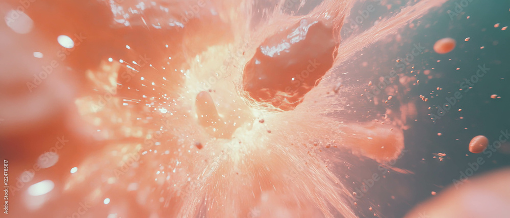 Energetic particles react to sound waves in an abstract visual display ...