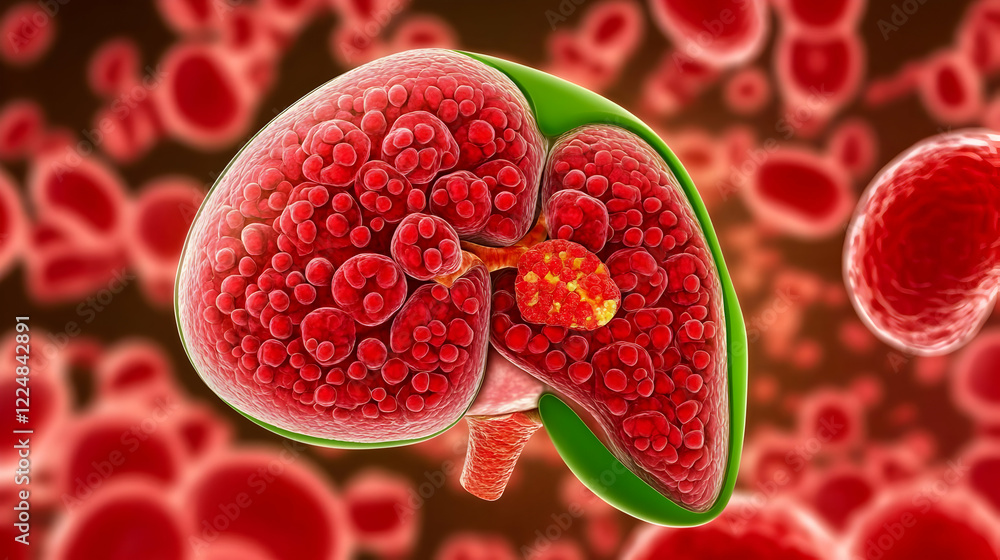 Spleen Cross-Section Shows Red Blood Cells and a Tumor Microscopically ...