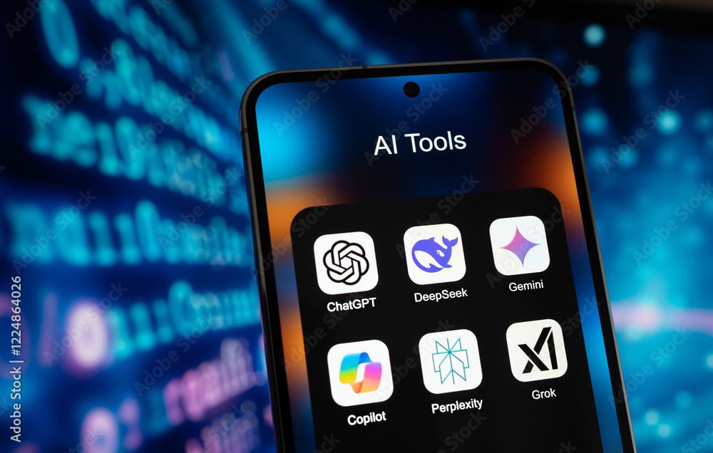 AI Tools like ChatGPT DeepSeek and Gemini Stock Photo | Adobe Stock