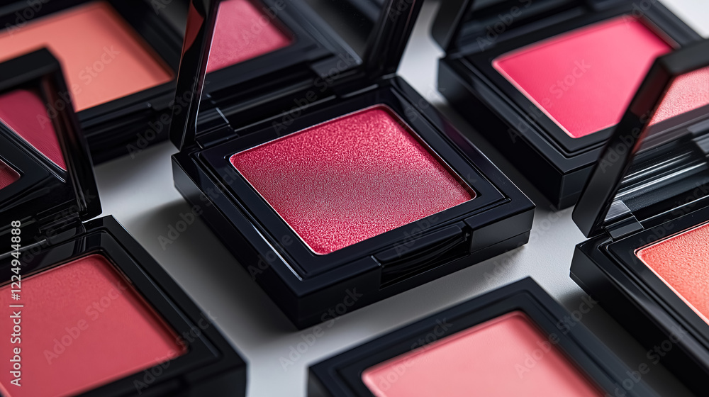 Professional studio shot of blushes in various shades, captured up ...