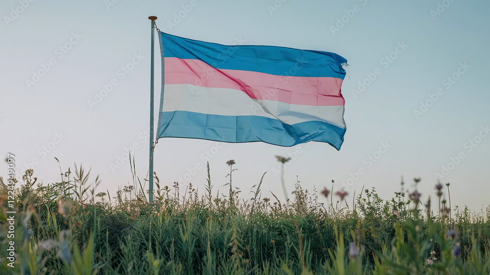 Trans Transgender Pride Flag Close-up, Queer Community and Rights Stock ...