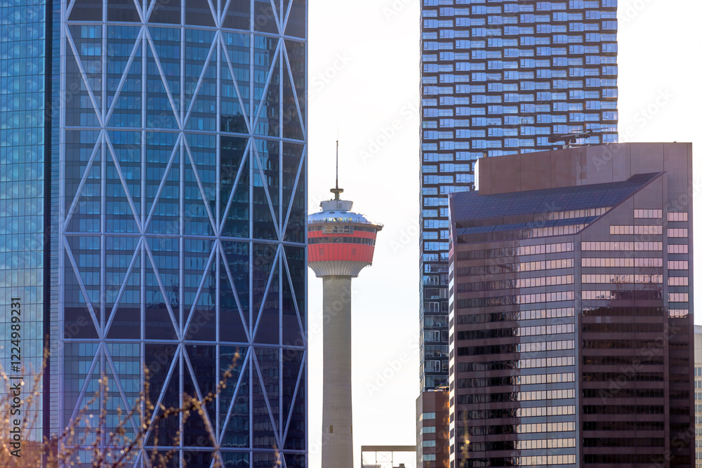 Calgary, Alberta, Canada. Jan 26, 2025. The Calgary skyline, a dynamic ...