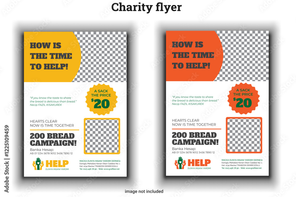 Charity flyer it color is yellow and orange Annual report brochure ...
