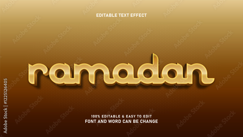 Ramadan text effect with modern and elegant 3d style that is editable ...