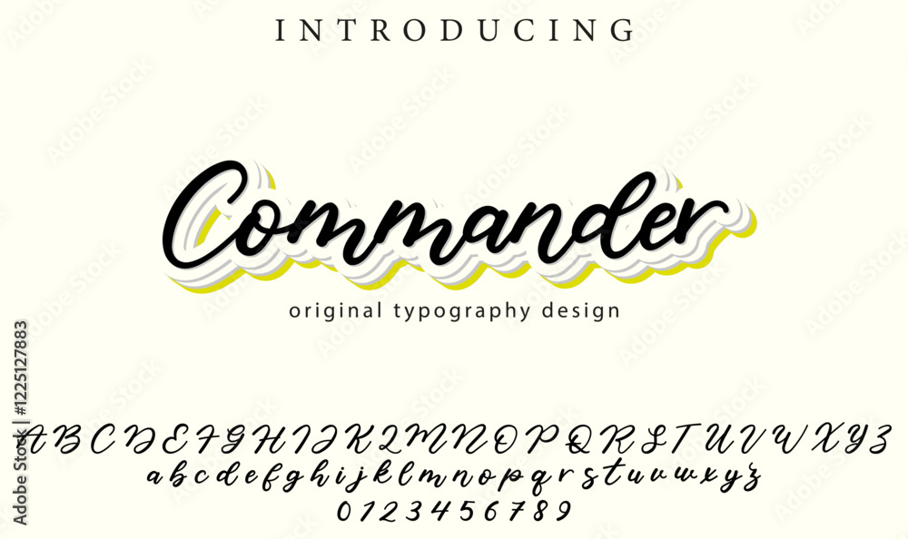 Commander Font Stylish brush painted an uppercase vector letters ...