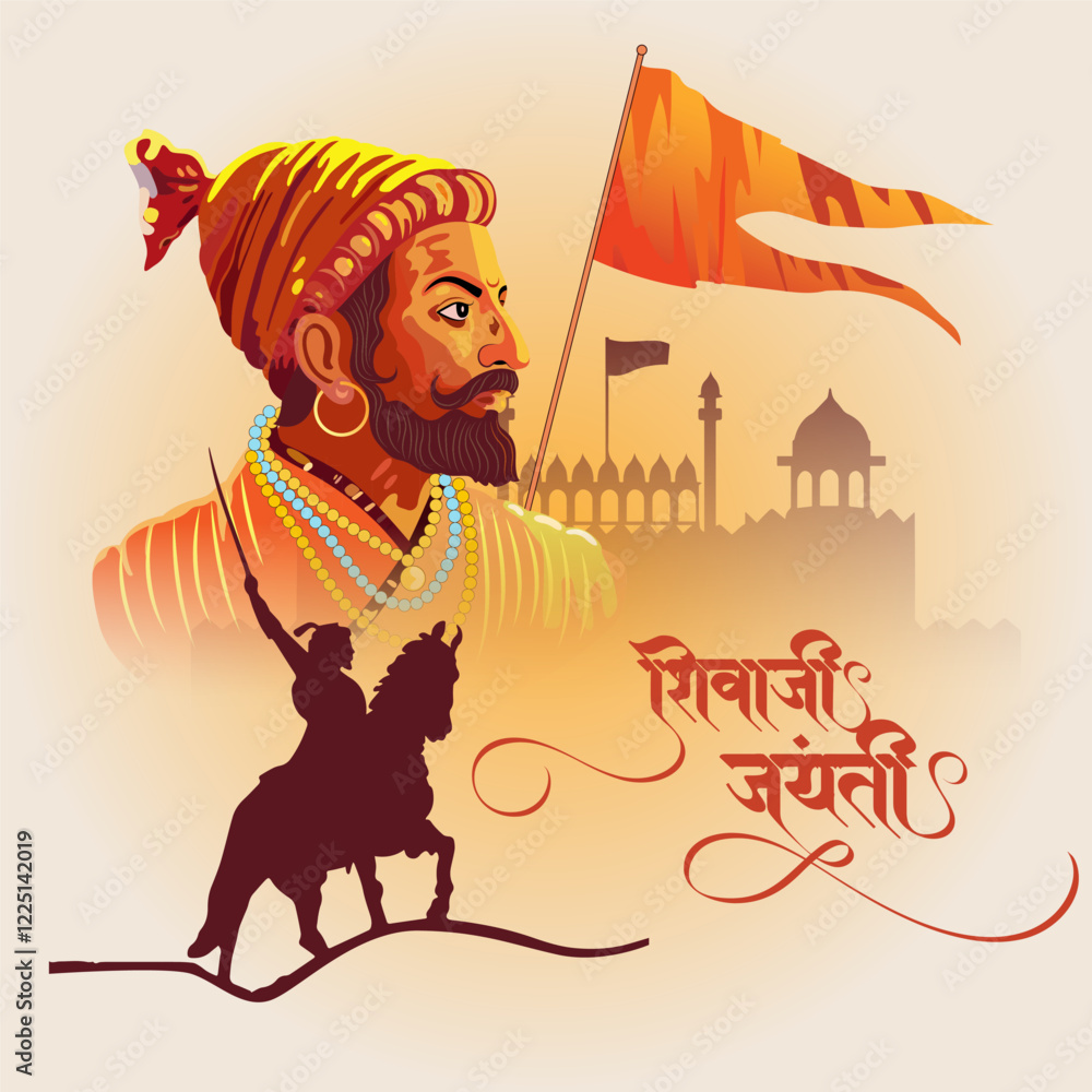 The image likely celebrates Chhatrapati Shivaji Maharaj Jayanti with ...