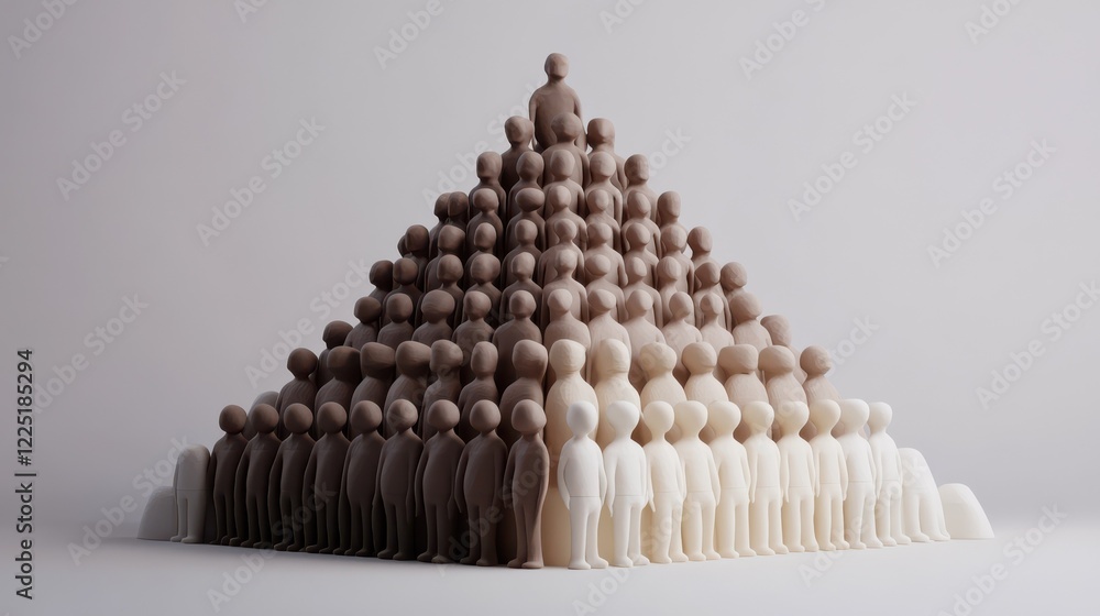 1.Create a 3D clay render of a population pyramid illustrating ...