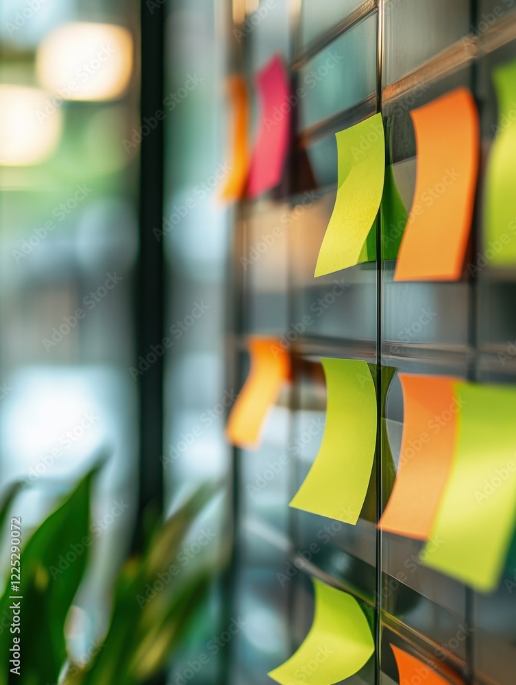 Visual representation of a kanban board with sticky notes and task ...