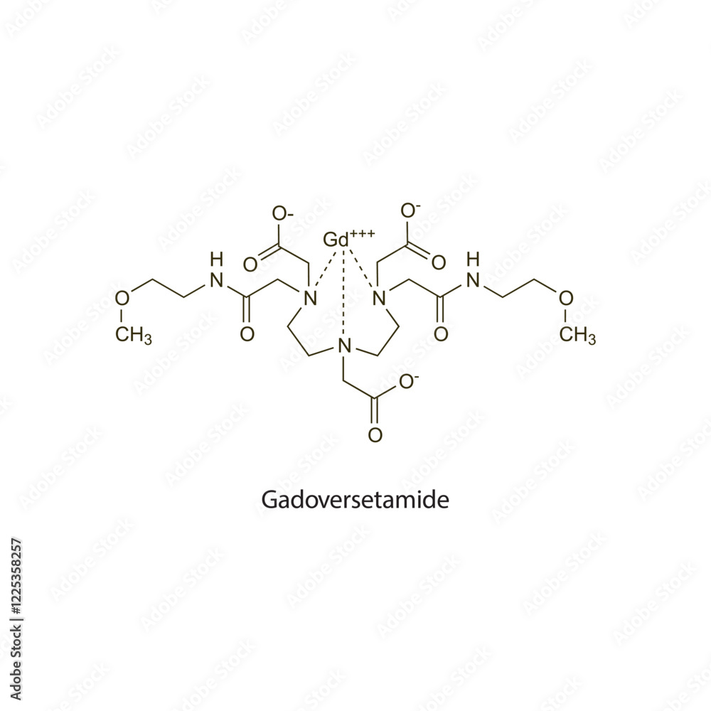 Gadoteridol flat skeletal molecular structure Contrast media treatment ...