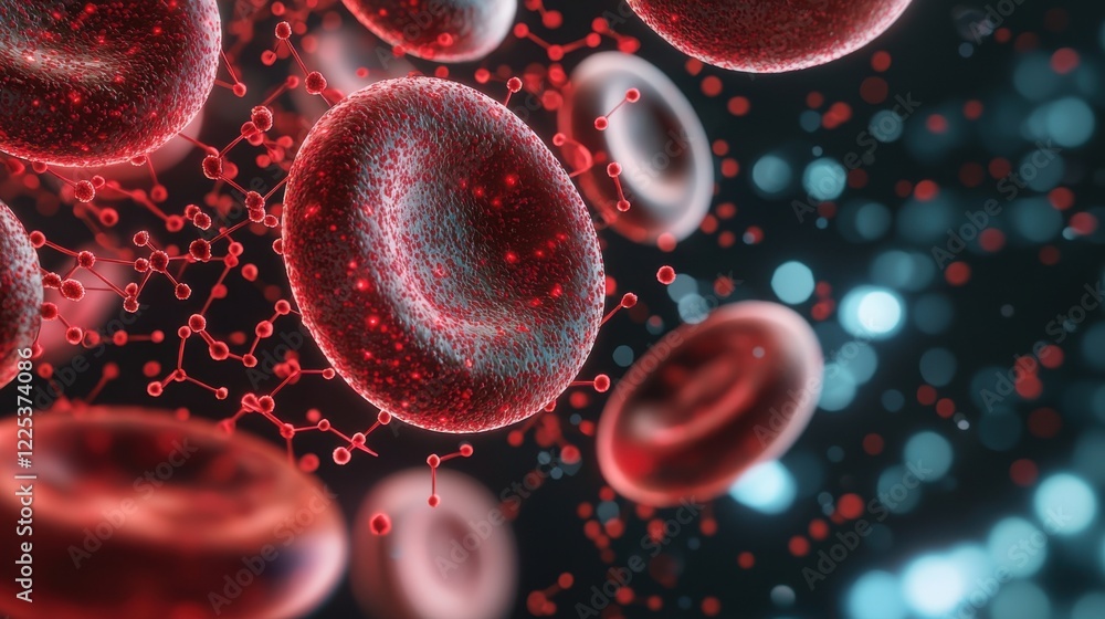 Detailed Visualization of Red Blood Cells and Molecular Structures ...