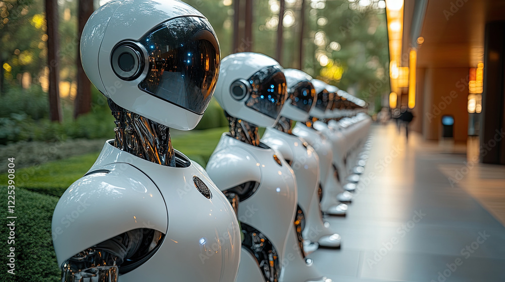 DeepSeek AI and OpenAI robots competing Stock Photo | Adobe Stock