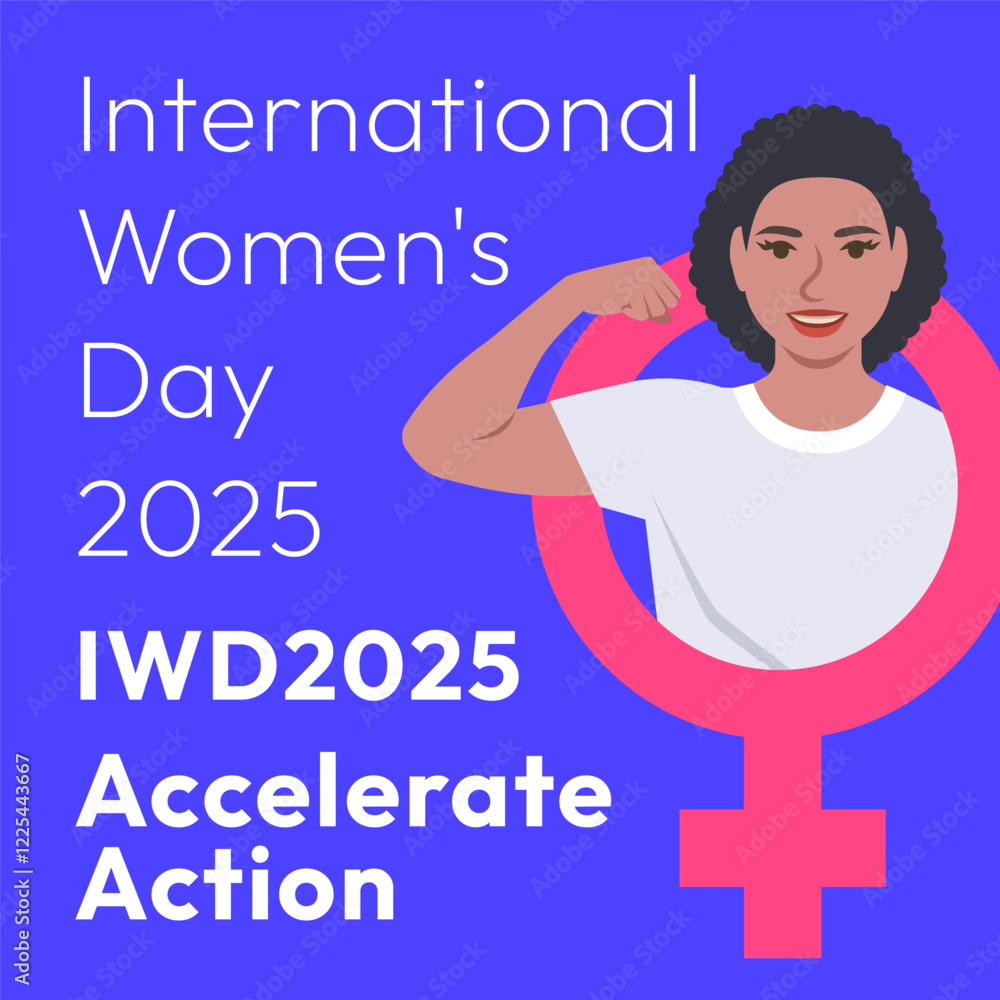 Accelerate Action campaign pose. International Women's Day 2025 square ...