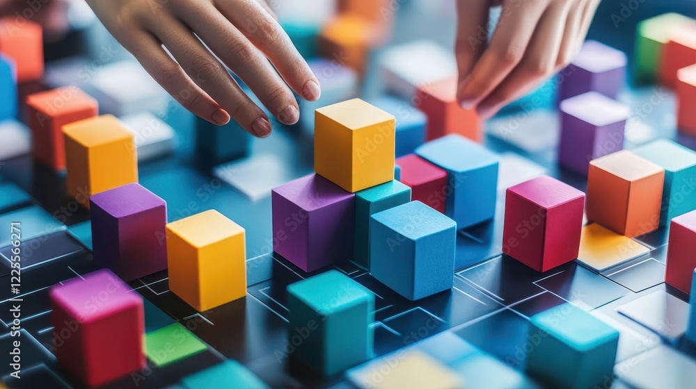 Visual Representation of Corporate Transformation in Colorful Blocks ...